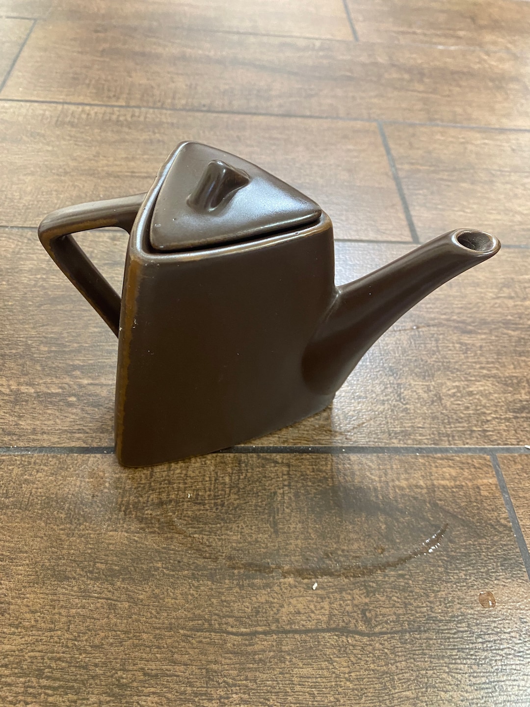 Designing Inc. Teapot Brown Triangle Minimalist Small Teapot - Etsy
