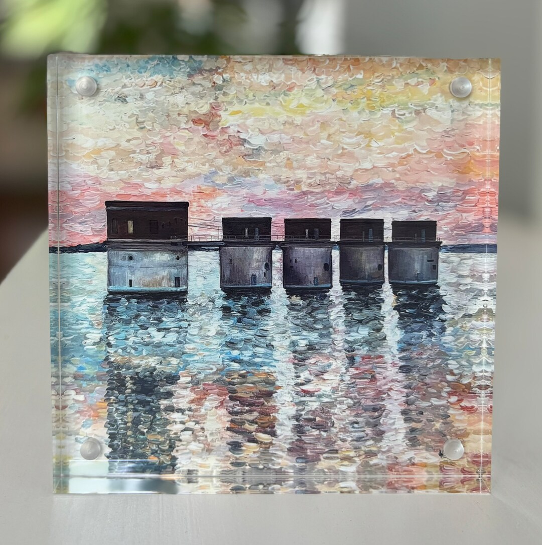 Framed Lake Murray Towers Art Print, Acrylic Magnetic Frame, Framed Art ...