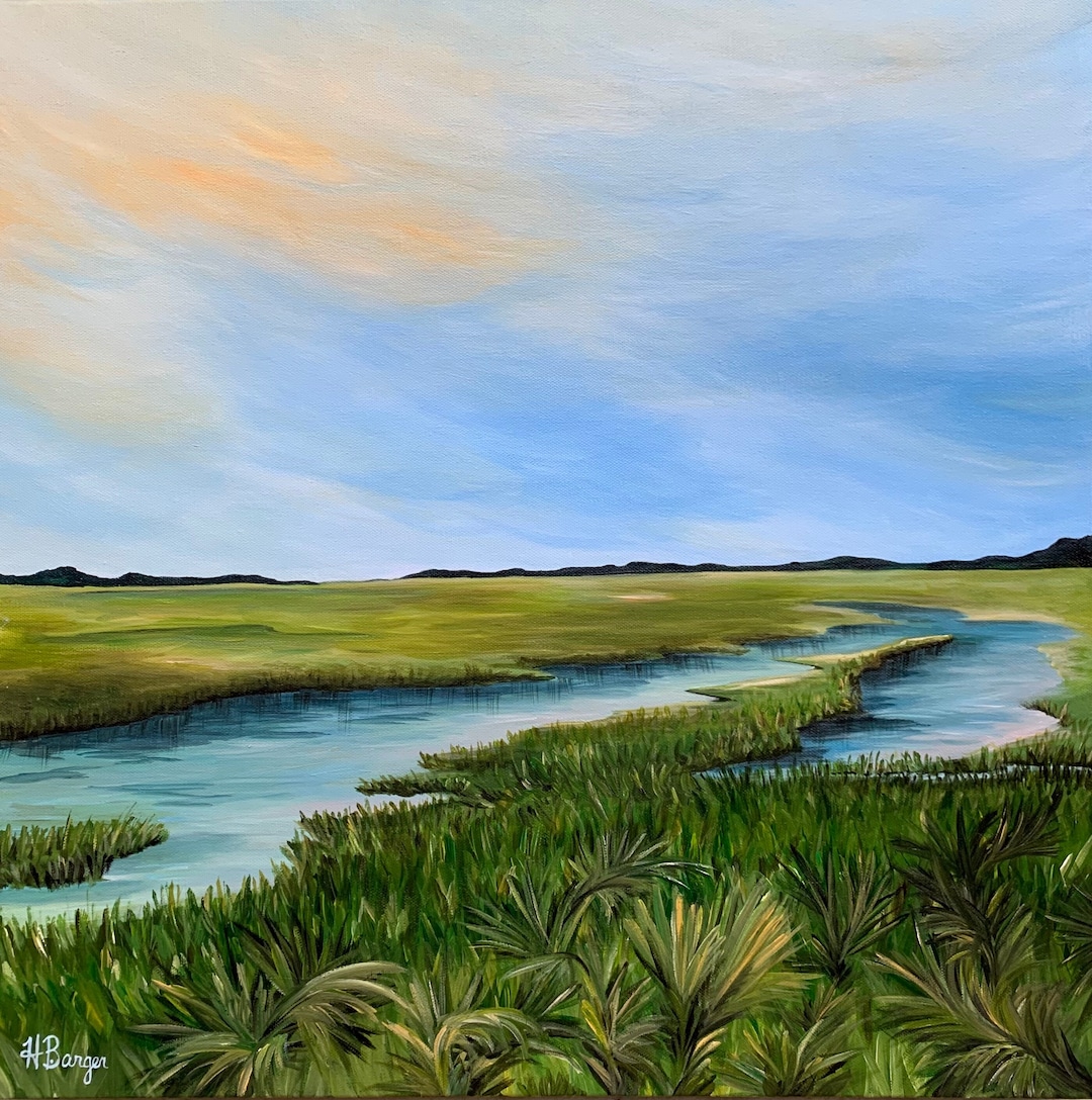Low Country Marsh Original Painting, Acrylic on Canvas, South Carolina ...