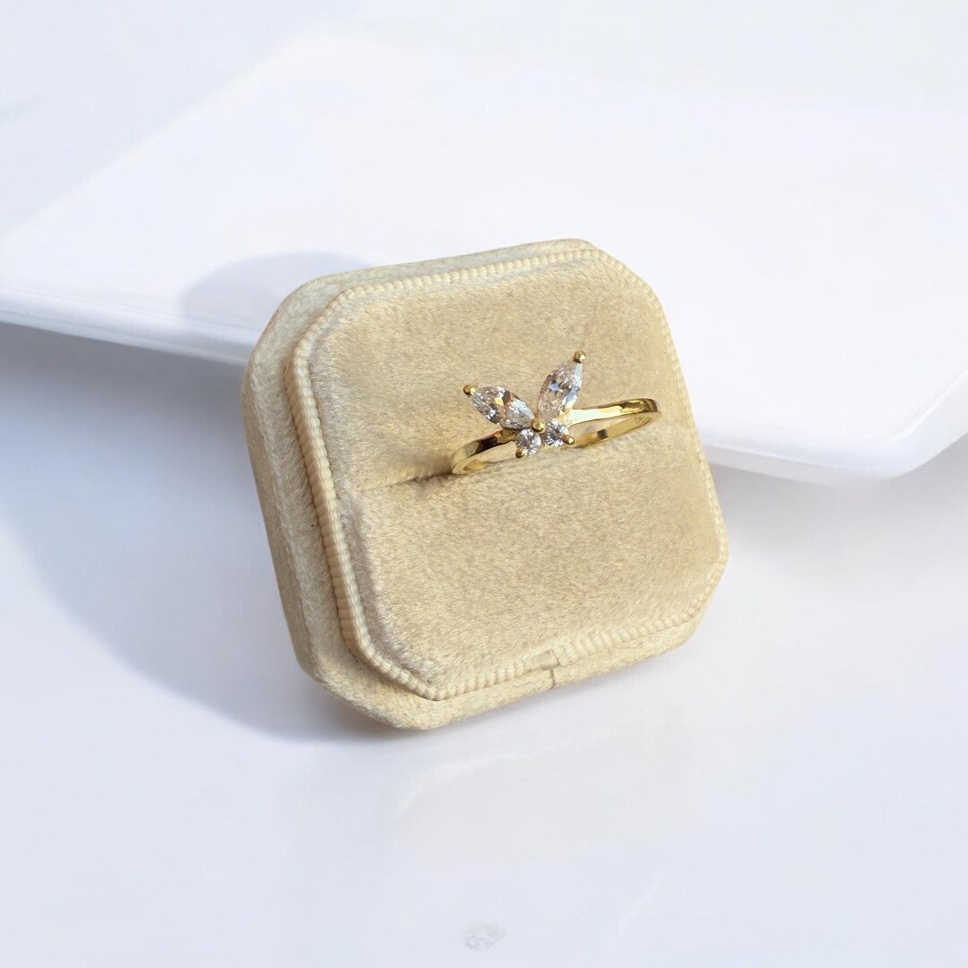 Butterfly Ring Minimalist • Dainty Diamond Promise Ring • Minimalist ...