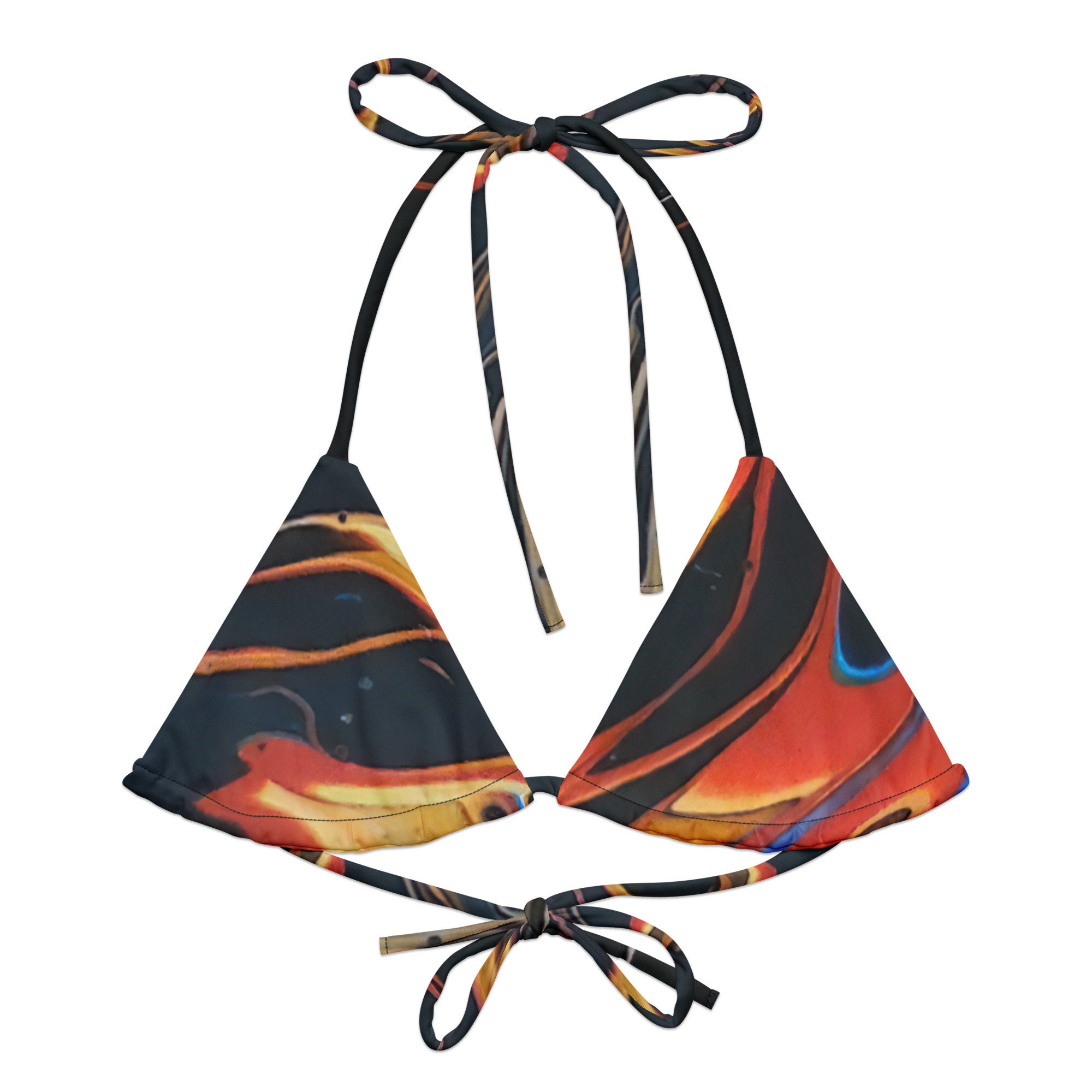Feathered Goddess: Recycled String Bikini Top Eco-friendly Swimwear - Etsy
