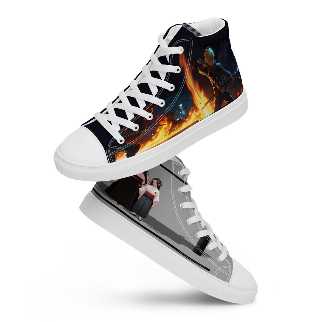 Anime High Tops | Women's Canvas Sneakers | AI Art Shoes | Unique Anime ...