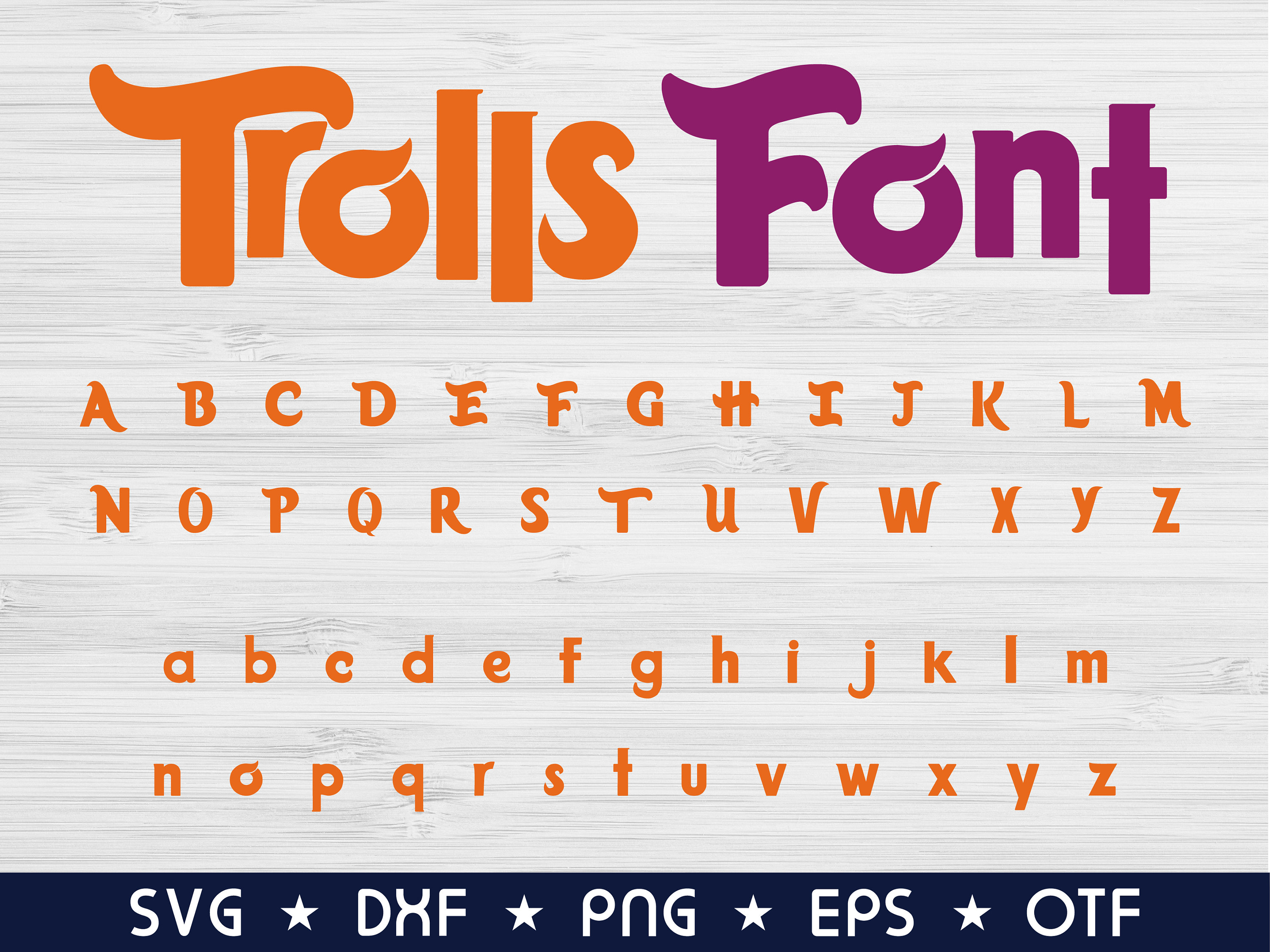 Trolls font svg otf Trolls alphabet svg Trolls letters svg | Etsy