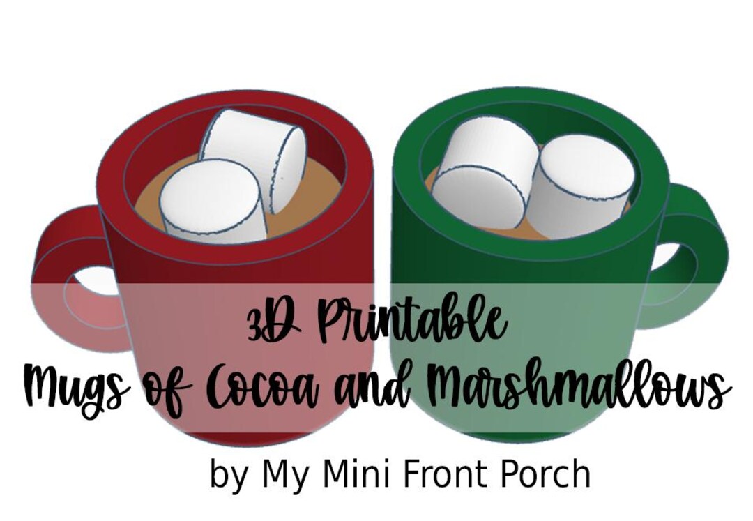 STL File, Dollhouse Miniature Mugs of Hot Cocoa, 3D Objects - Etsy