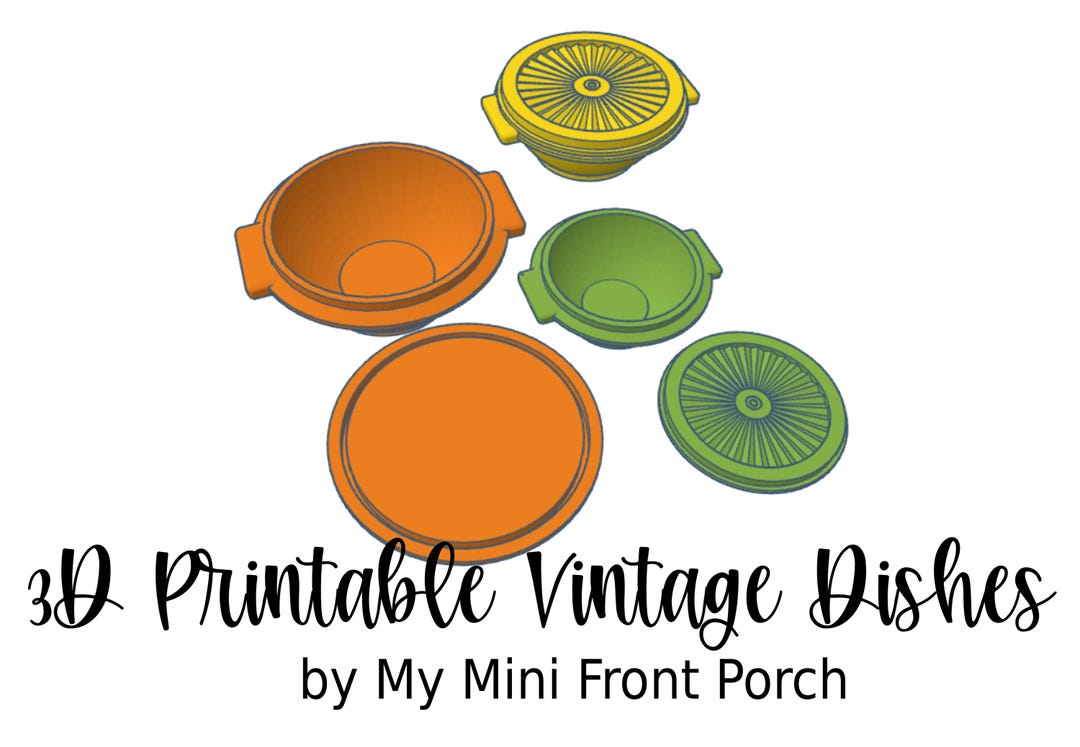 STL File, Dollhouse Miniature Bowls, Containers, Vintage, 3D Object - Etsy