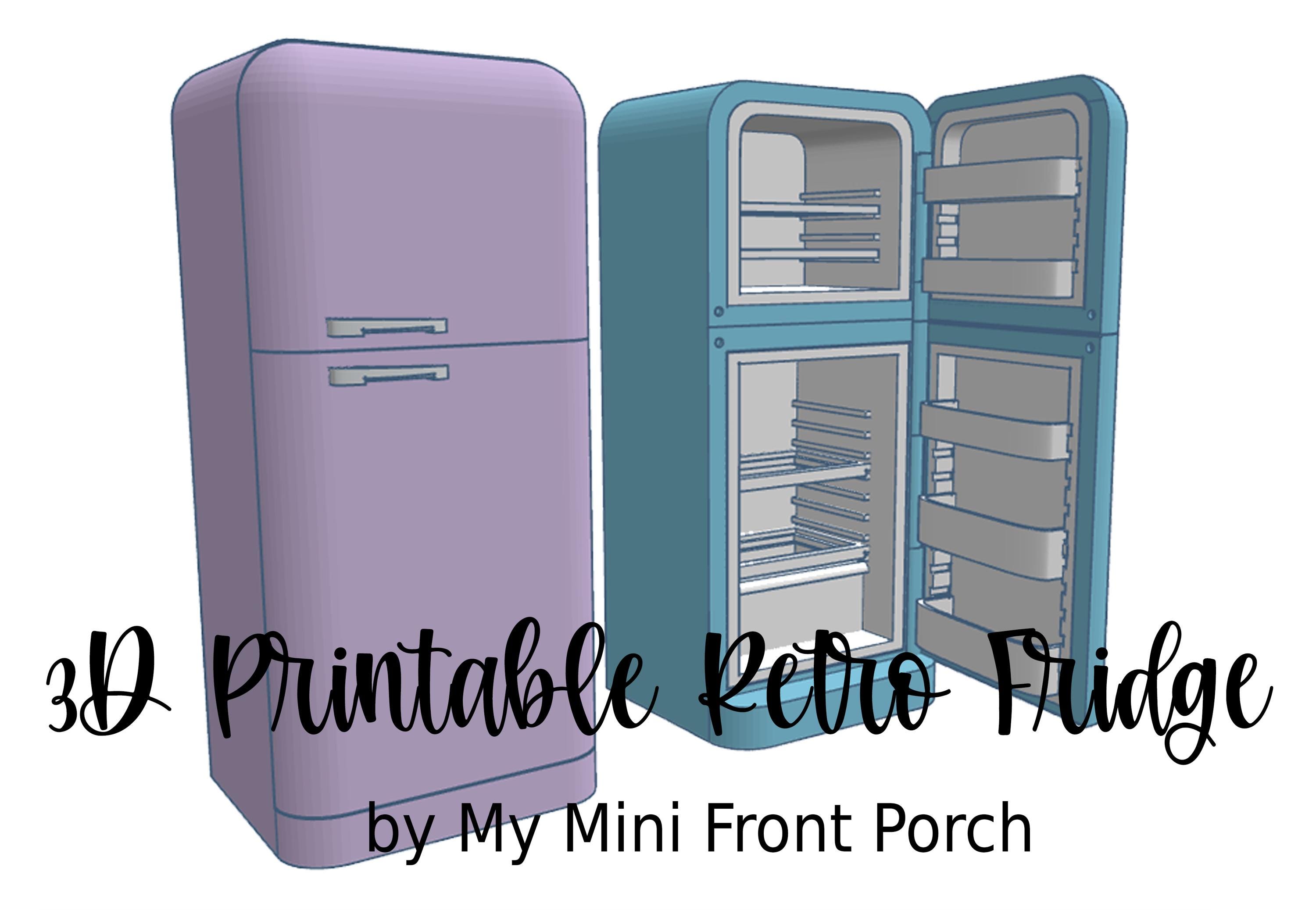 STL File, Dollhouse Miniature Refrigerator, 3D Object, Retro Fridge - Etsy