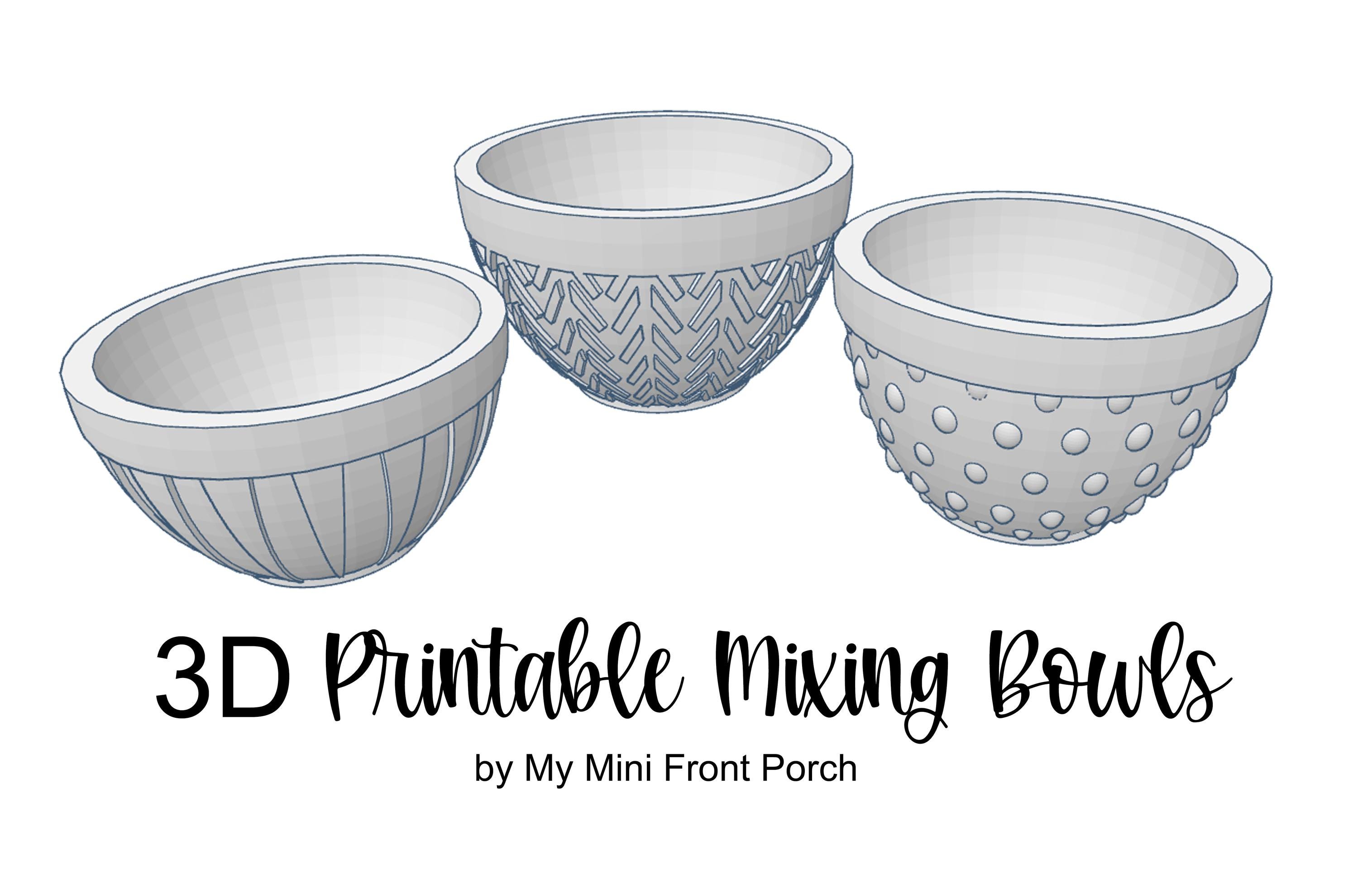 STL File, Dollhouse Miniature Mixing Bowls, 3D Object - Etsy