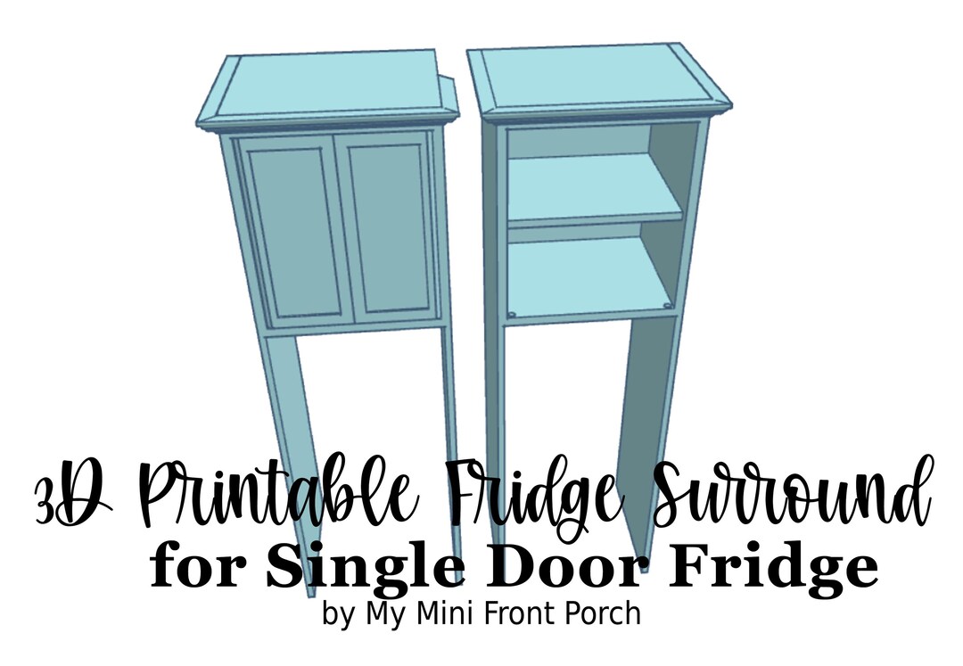 STL File, Dollhouse Miniature, Fridge Surround, Single Door Fridge, 3D ...