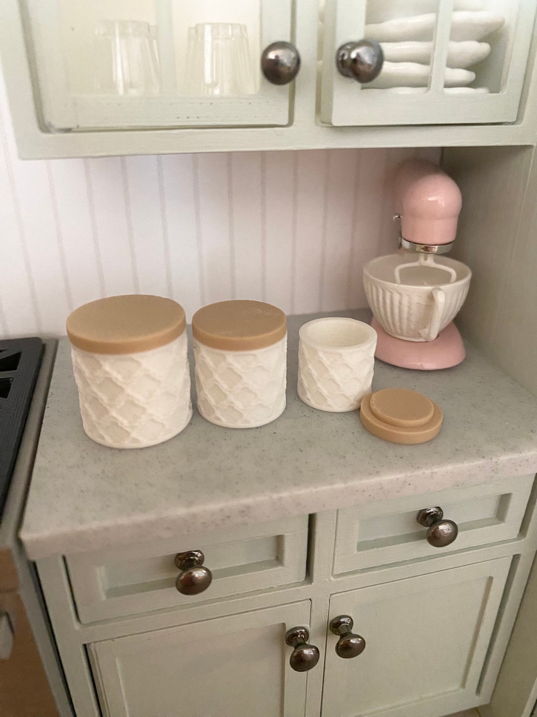 Dollhouse Miniature Kitchen Canisters, Flour, Sugar - Etsy