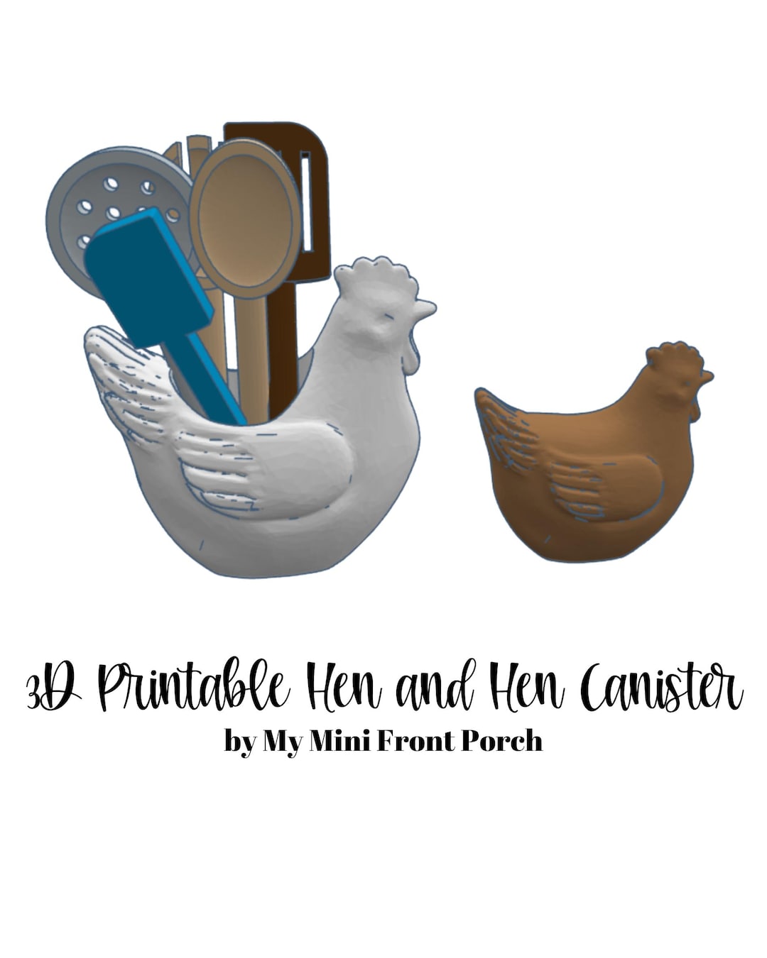 STL File, Dollhouse Miniature Hen, Kitchen Utensils, Jar, 3D Object - Etsy