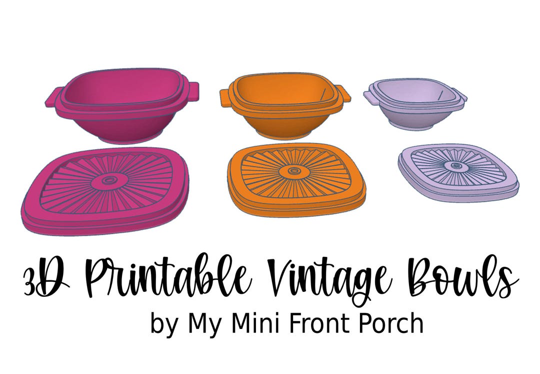 STL File, Dollhouse Miniature Bowls, Containers, Vintage, 3D Object - Etsy