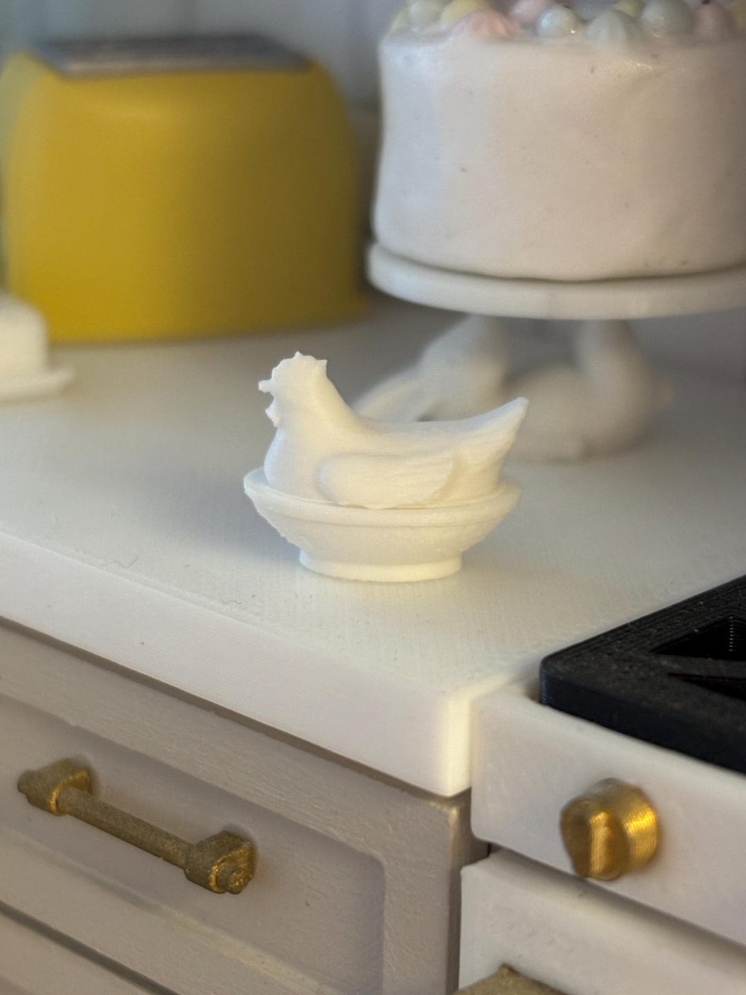 Dollhouse Miniature Nesting Hen, Chicken Dish - Etsy