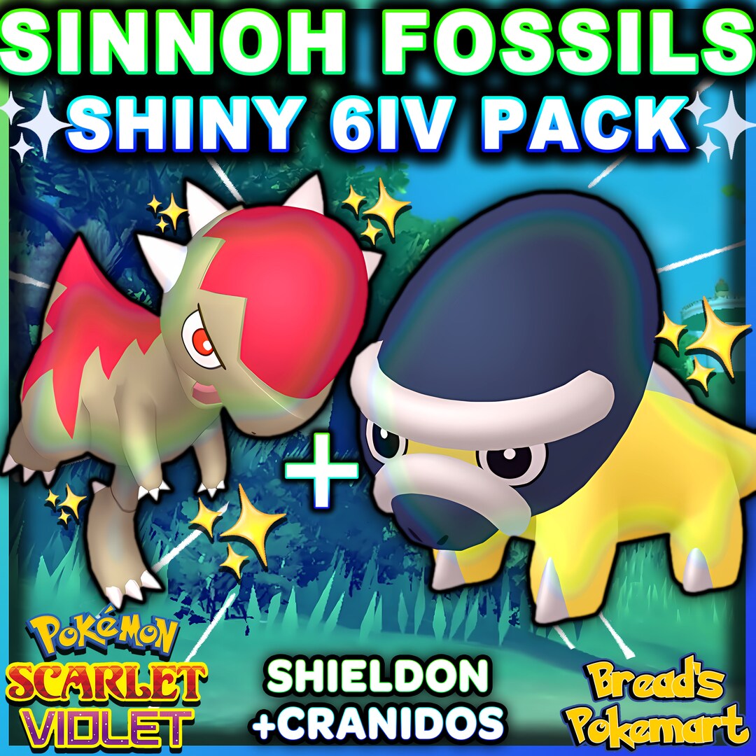 Shiny 6IV SHIELDON CRANIDOS // Pokemon Scarlet and Violet // - Etsy