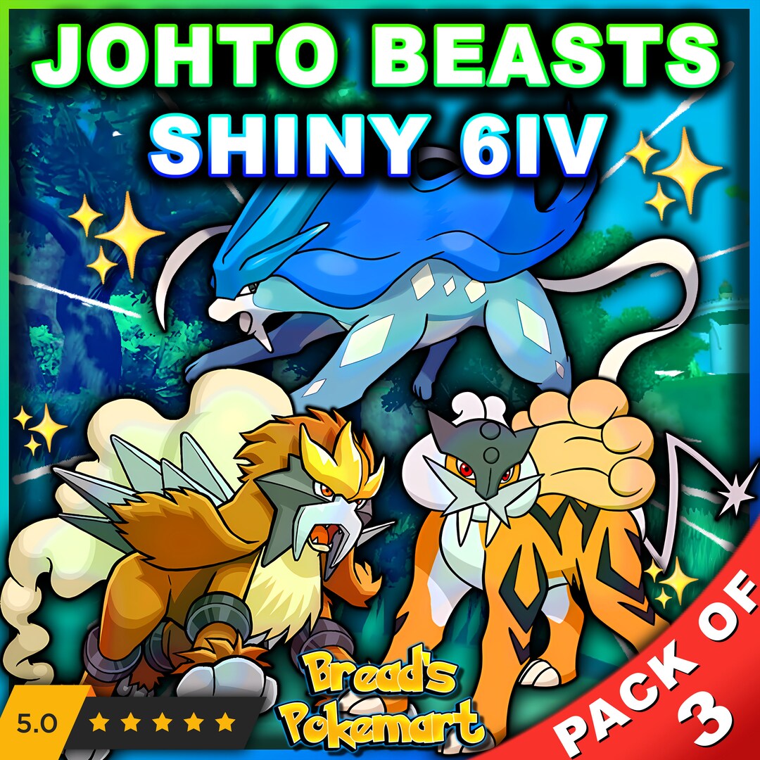 Raikou Entei Suicune SHINY 6IV Pokemon Scarlet and Violet Sword and ...