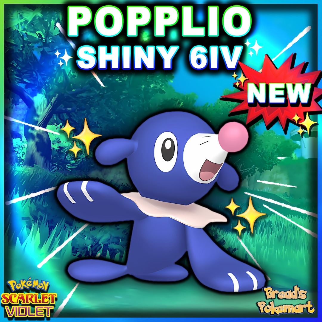 SHINY 6IV POPPLIO / Pokemon Scarlet and Violet / Lv1 Alolan - Etsy