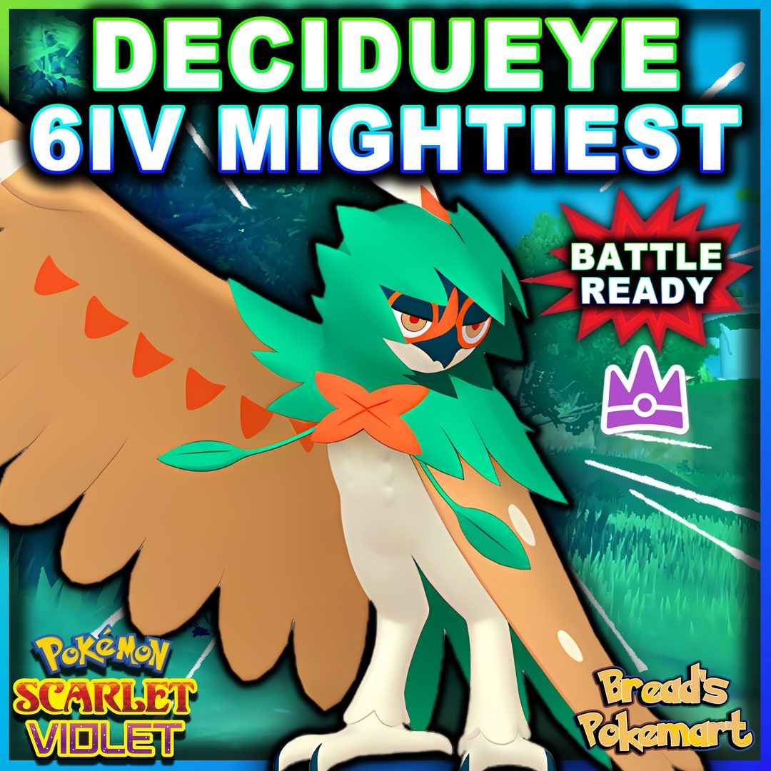 DECIDUEYE Unrivaled 6IV / Pokemon Scarlet and Violet / Tera Raid Mightiest Mark / Lv100 ...