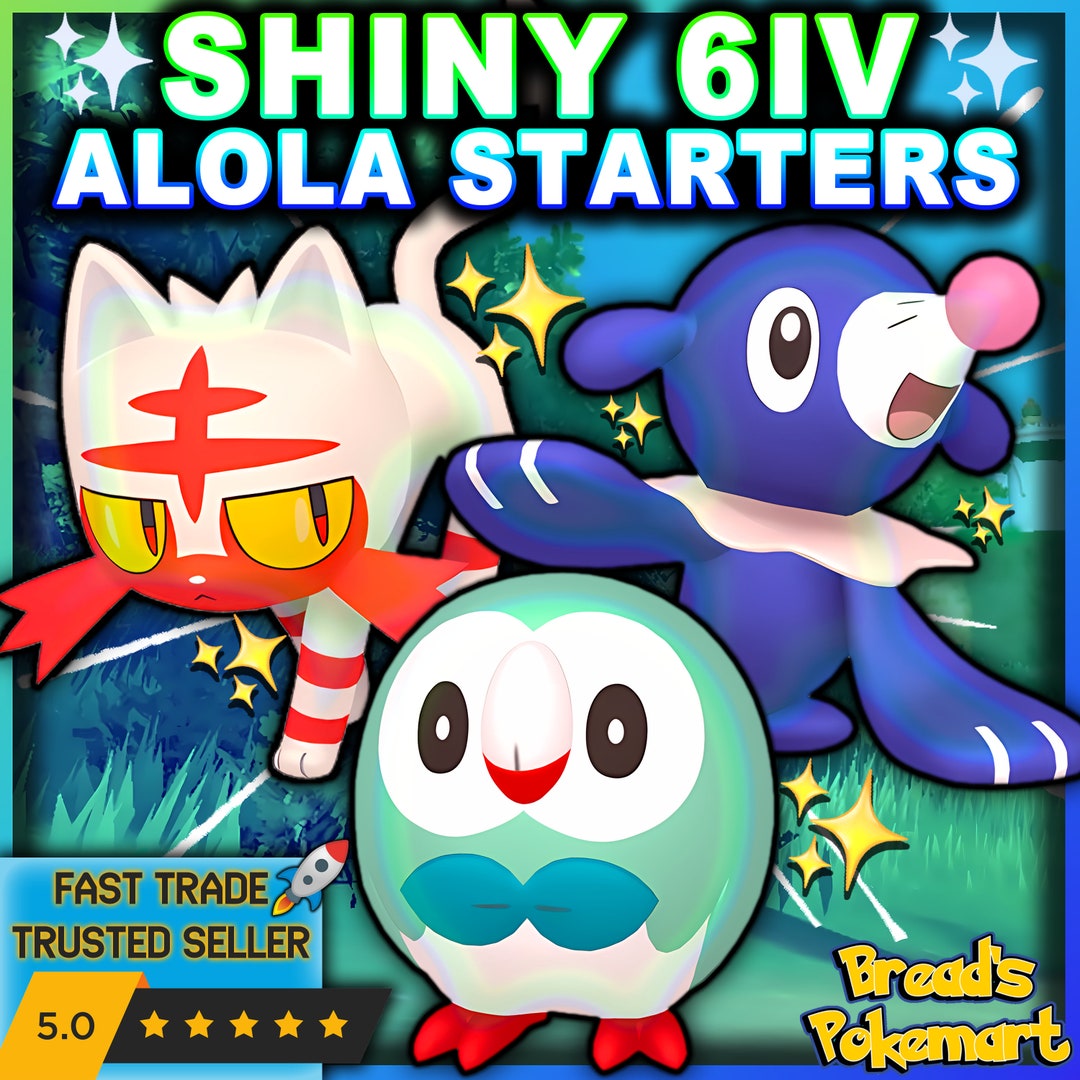 Shiny 6IV LITTEN POPPLIO ROWLET Pokemon Scarlet and Violet Pokemon Sword and Shield Ready to ...