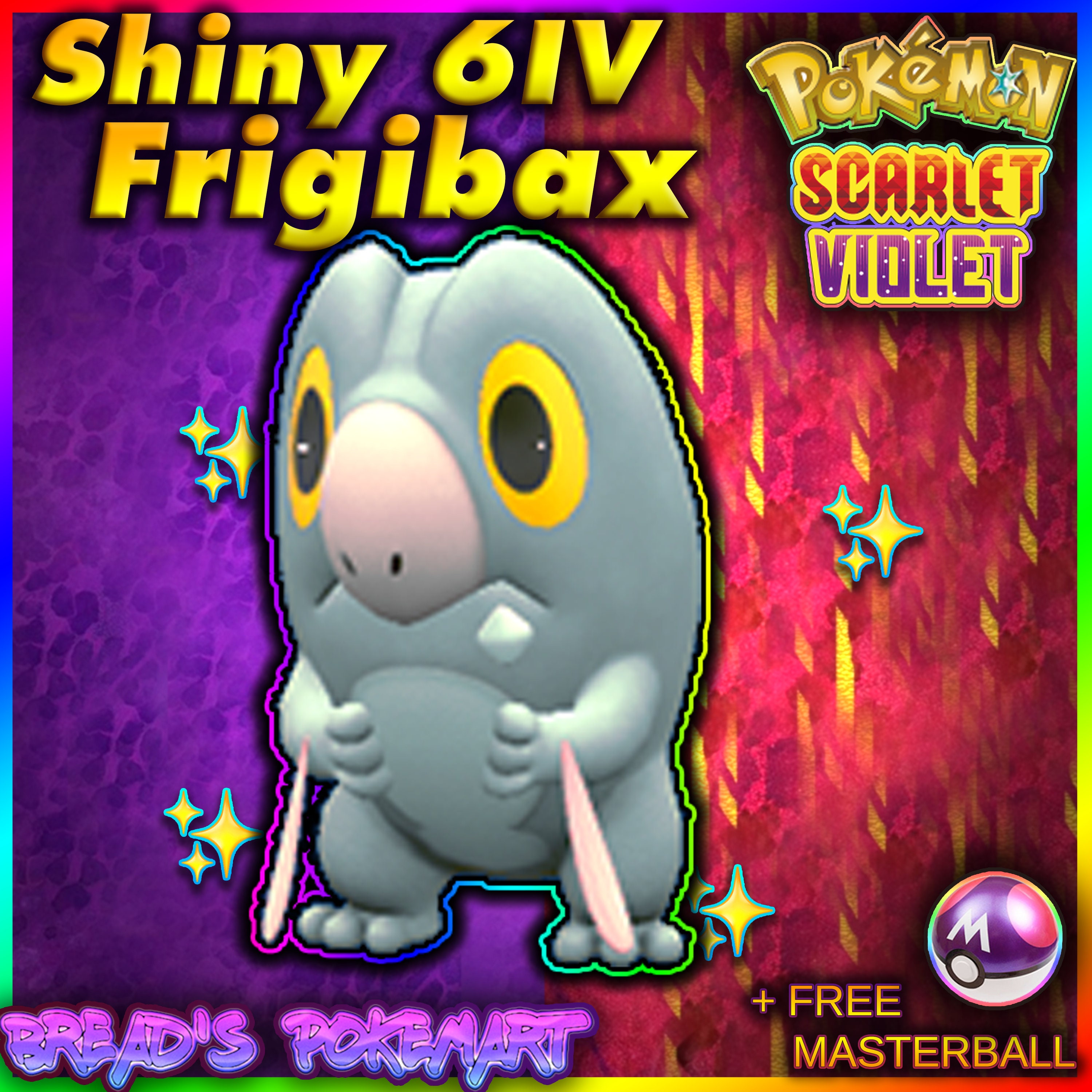 FRIGIBAX SHINY 6IV Pokemon // Pokemon Scarlet and Violet // - Etsy
