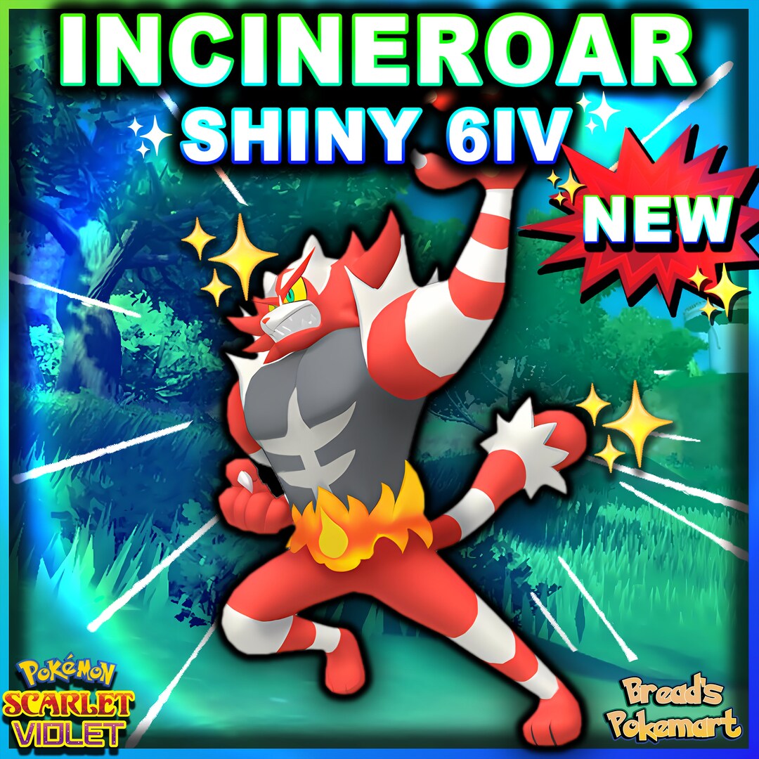 SHINY 6IV INCINEROAR / Pokemon Scarlet and Violet / Lv100 - Etsy