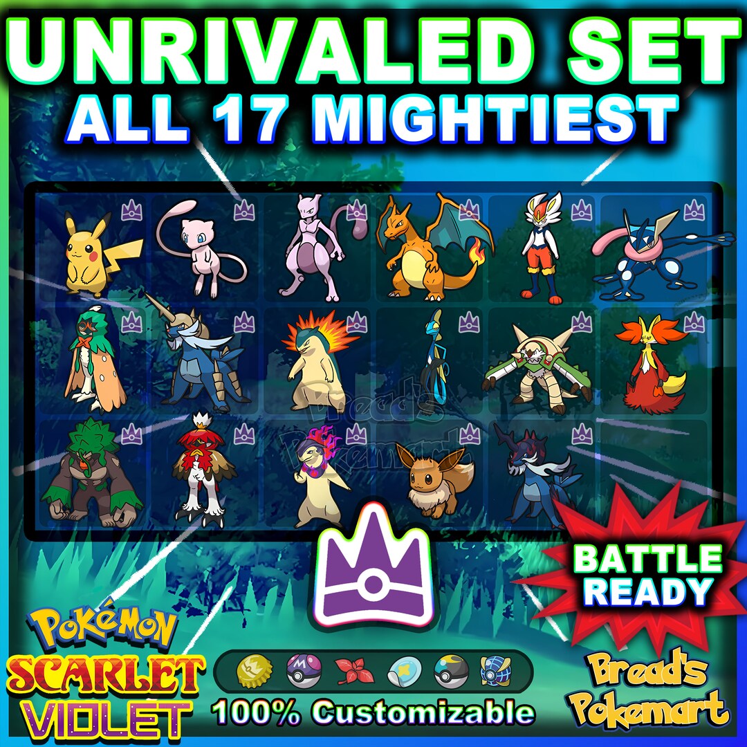 6IV Unrivaled Set ALL 17 Mightiest Mark / Pokemon Scarlet - Etsy