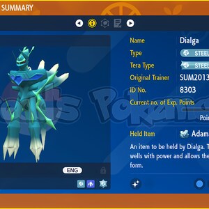 SHINY 6IV Dialga Origin Form / Pokemon Scarlet and Violet / - Etsy