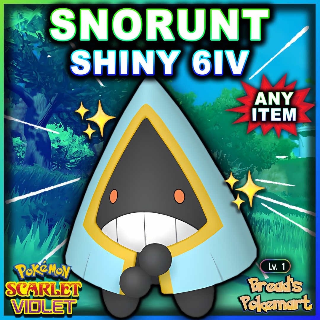 SHINY 6IV SNORUNT F or M / Pokemon Scarlet and Violet / Lv1 - Etsy