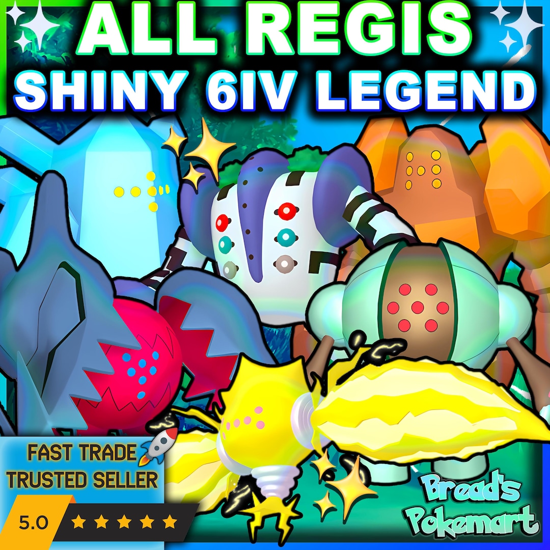 SHINY 6IV Regidrago Regieleki Regigigas Regirock Registeel Regice ...