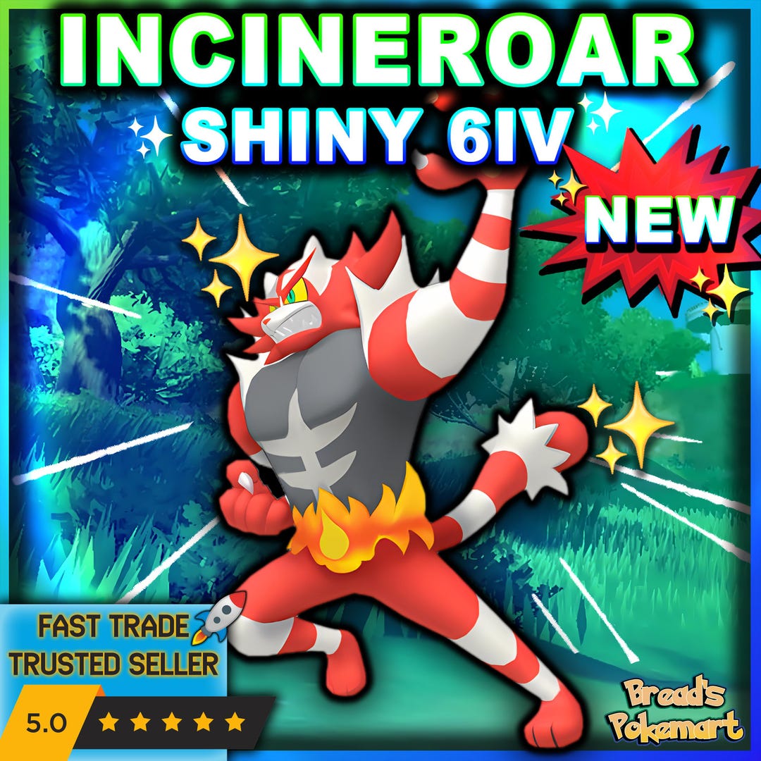 SHINY 6IV INCINEROAR Pokemon Scarlet and Violet or Sword and Shield ...