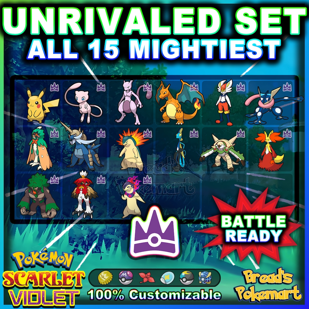 6IV Unrivaled Set ALL 15 Mightiest Mark / Pokemon Scarlet - Etsy