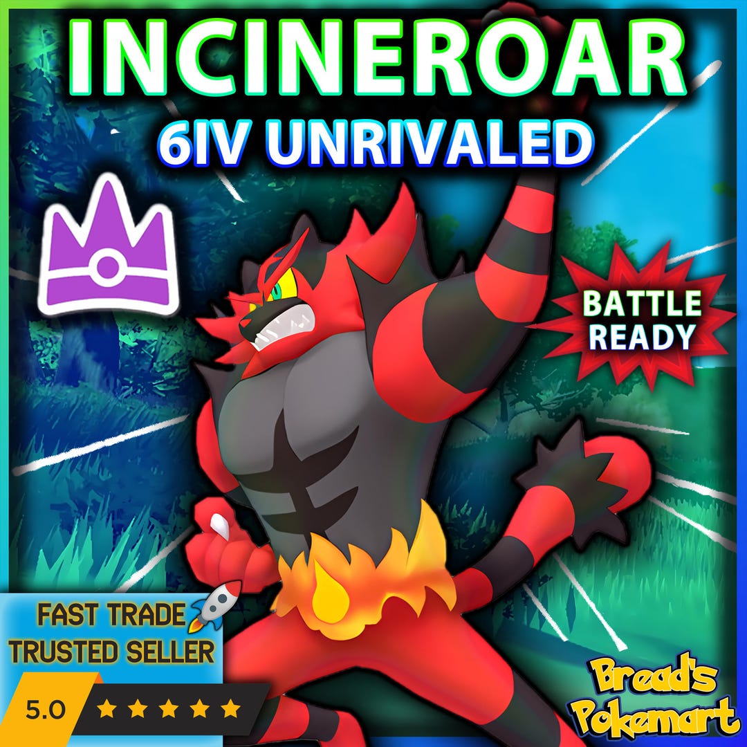 INCINEROAR Unrivaled 6IV / Pokemon Scarlet and Violet / Tera Raid Mightiest Mark / Lv100 ...