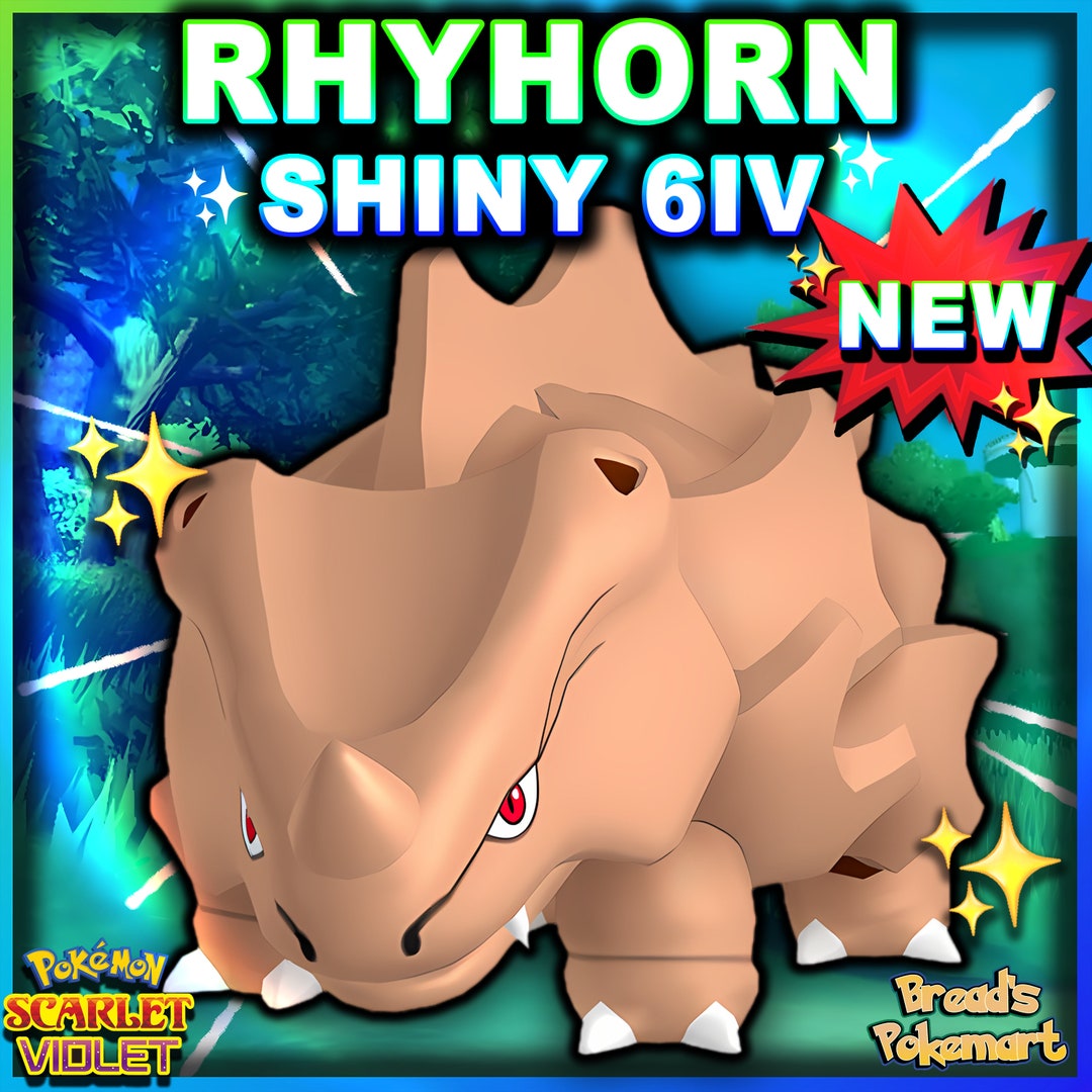 SHINY 6IV RHYHORN / Pokemon Scarlet and Violet / Lv1 Ready to - Etsy