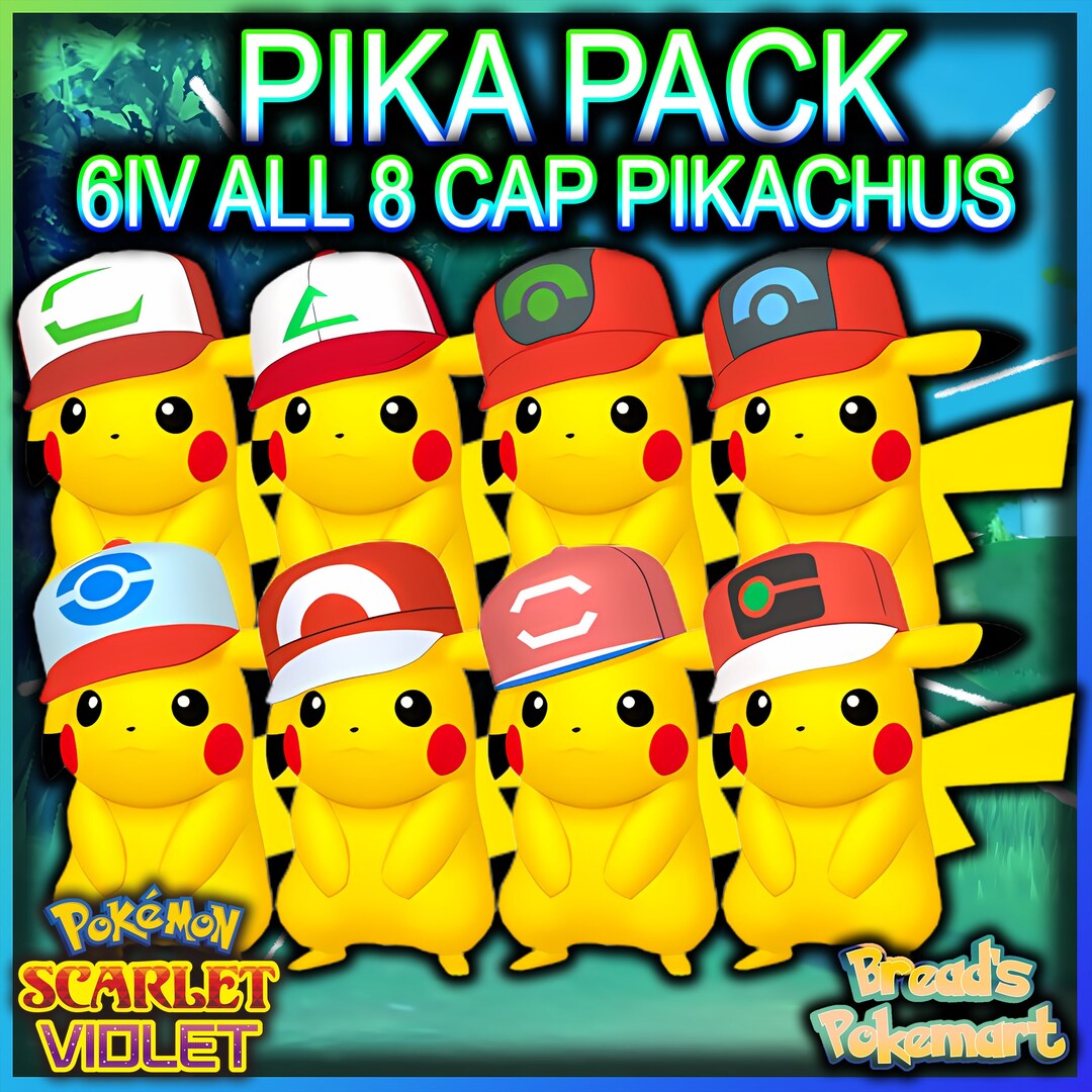 Cap Pikachus 6IV PACK of 8 // Pokemon Scarlet & Violet // ALL - Etsy