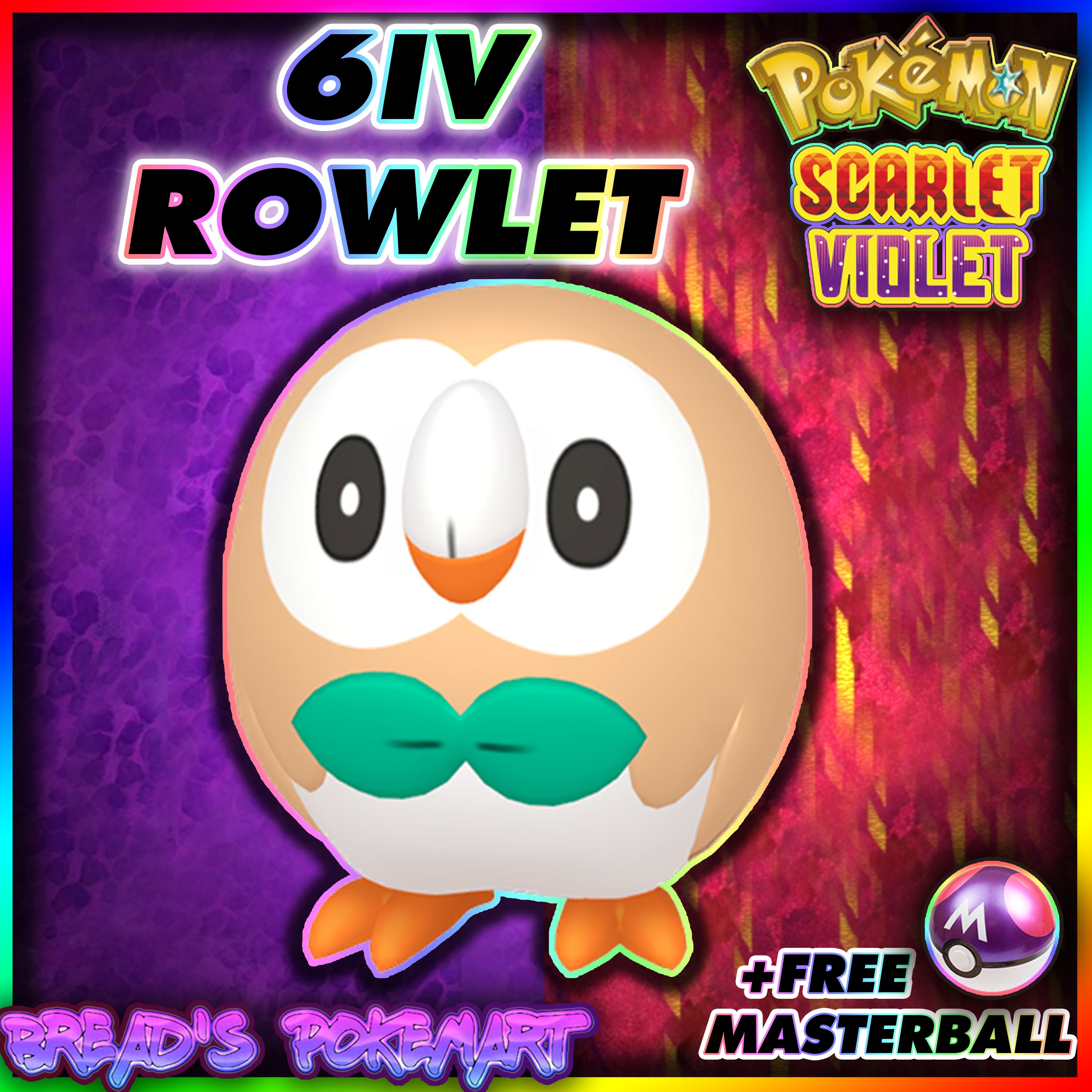 Rowlet 6IV // Pokemon Scarlet & Violet // Ready to Raise for - Etsy