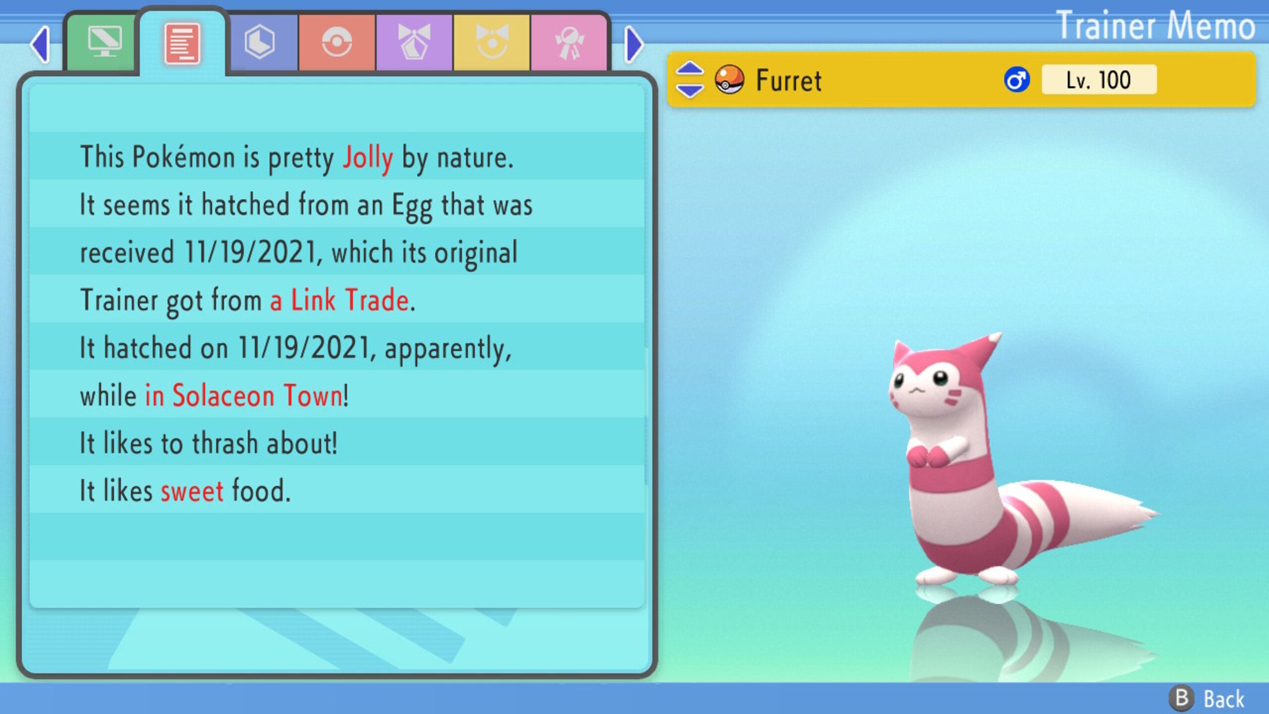 Shiny Furret Pokemon
