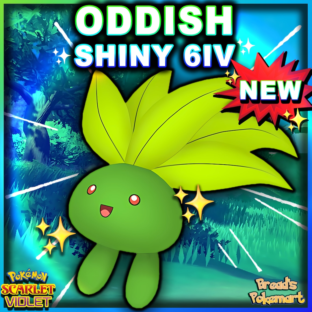 SHINY 6IV ODDISH / Pokemon Scarlet and Violet / Lv1 Ready to - Etsy