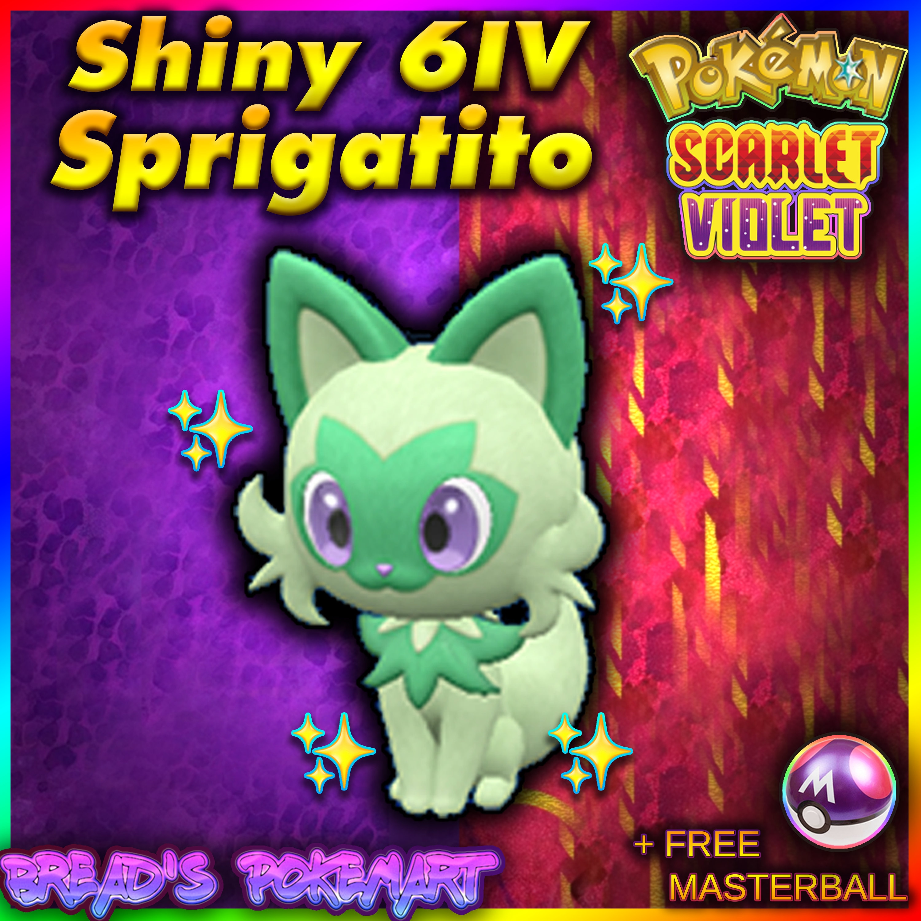 SPRIGATITO SHINY 6IV Starter // Pokemon Scarlet and Violet // - Etsy