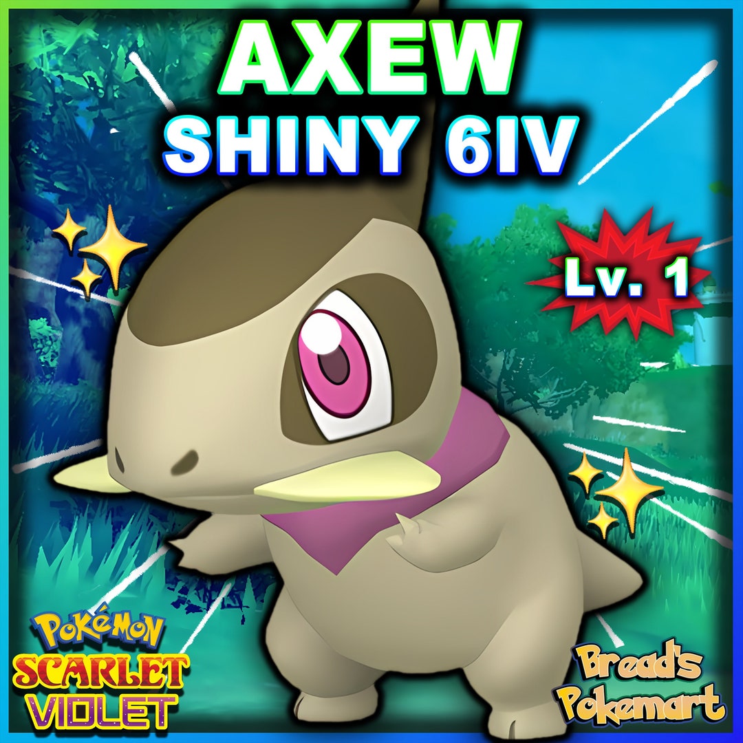 Axew Shiny 6iv Pokemon Scarlet And Violet Lv1 Ready To Etsy