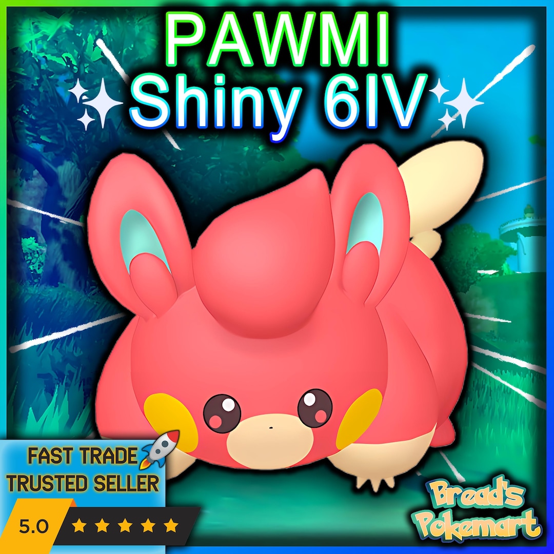 Shiny 6IV PAWMI Pokemon Scarlet and Violet // Lv1 Max Stats Ready to ...