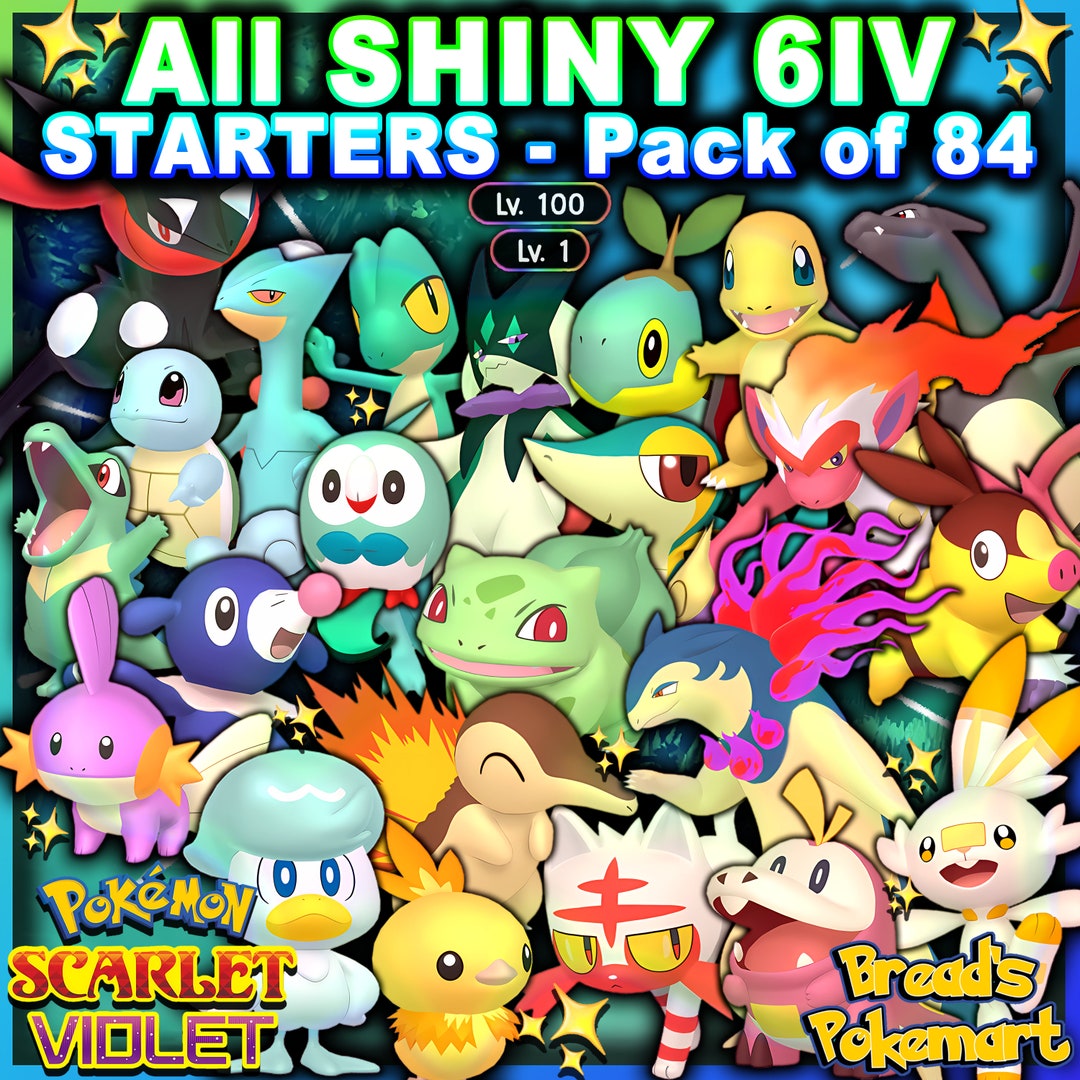 SHINY 6IV STARTERS All 84 // Pokemon Scarlet and Violet All - Etsy