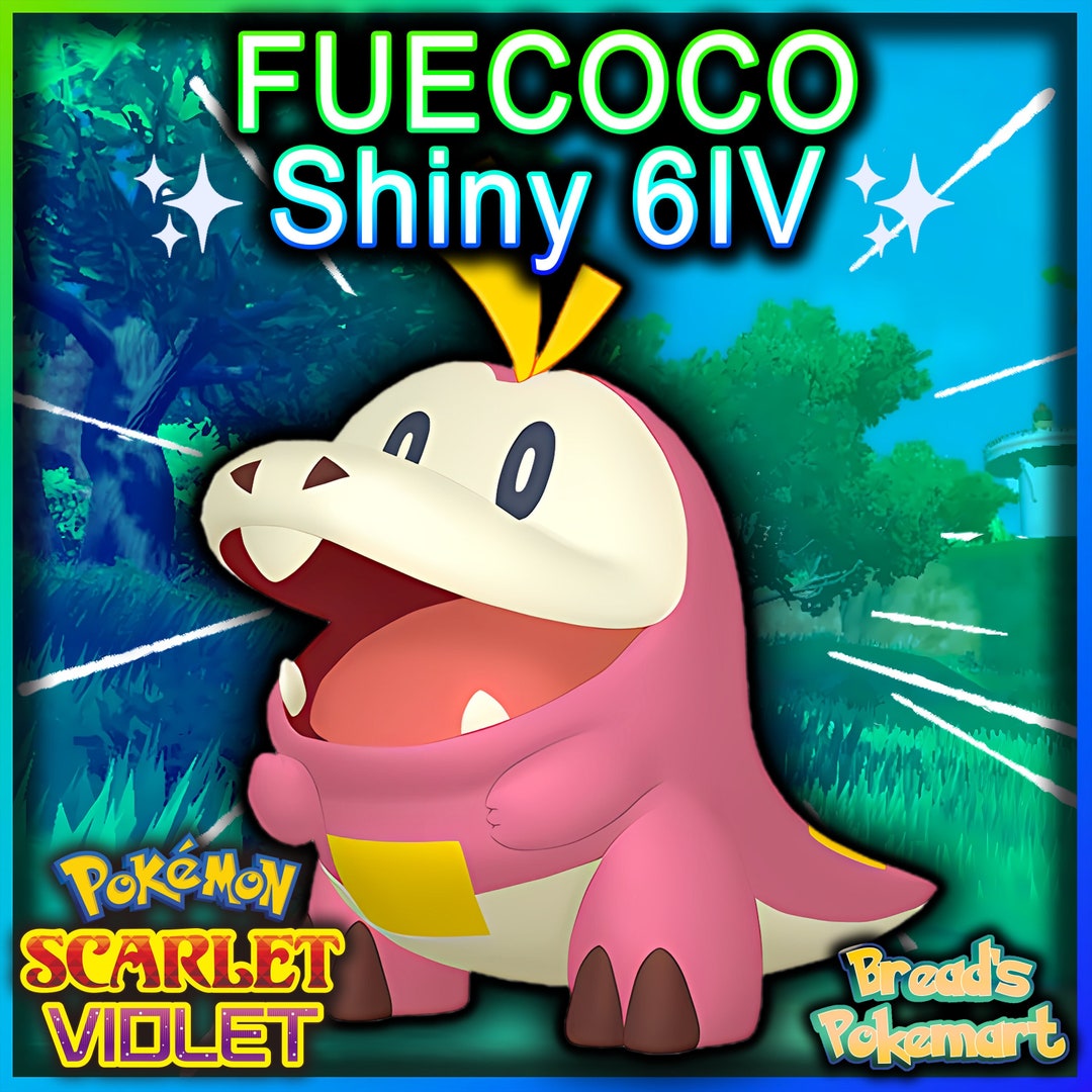 FUECOCO Shiny 6IV Paldean Starter / Pokemon Scarlet and Violet - Etsy