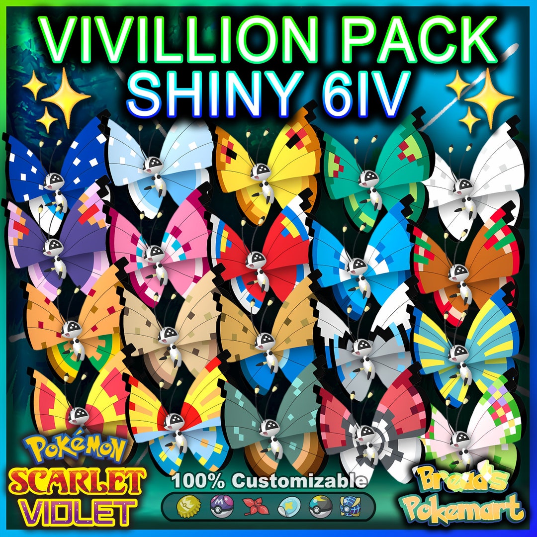 Shiny 6IV ALL VIVILLON 20 Forms / Pokemon Scarlet and Violet / - Etsy