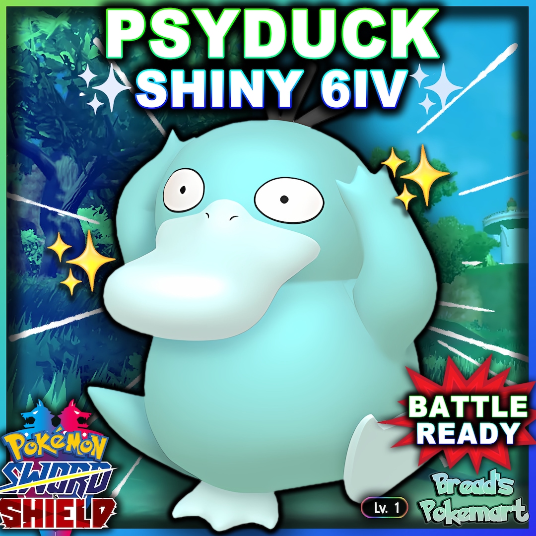 Ultra SHINY 6IV PSYDUCK // Pokemon Sword and Shield // Lv1 // - Etsy