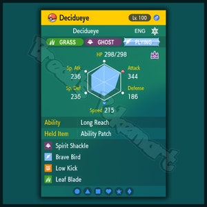 DECIDUEYE Unrivaled 6IV / Pokemon Scarlet and Violet / Tera Raid Mightiest Mark / Lv100 ...