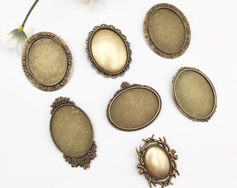 Embroidery Blank Retro Copper Lapel Pin Base, DIY Pinch Badge Brooch ...