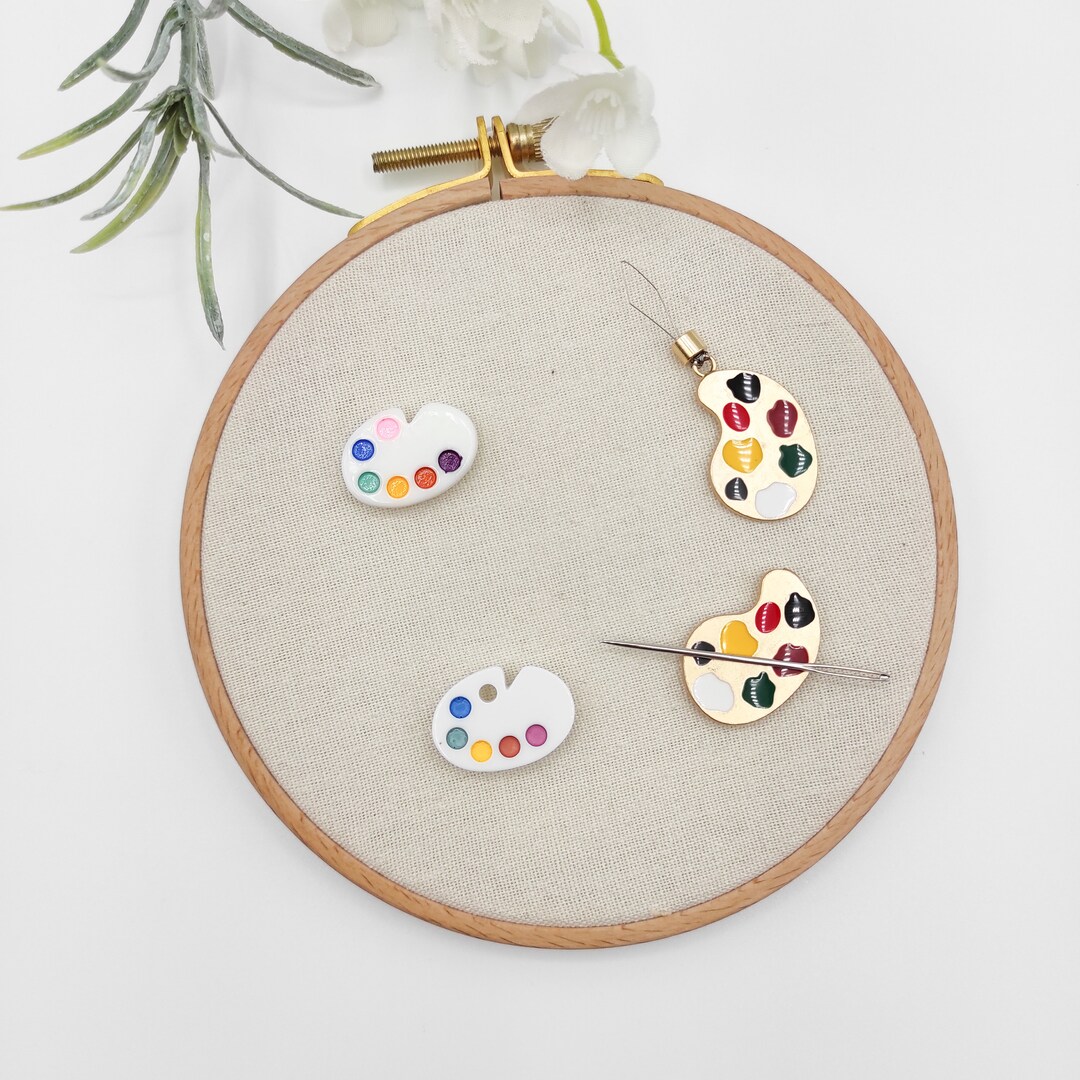 Paint Palette Needle Minders, Minders for Embroidery, Cross Stitch ...