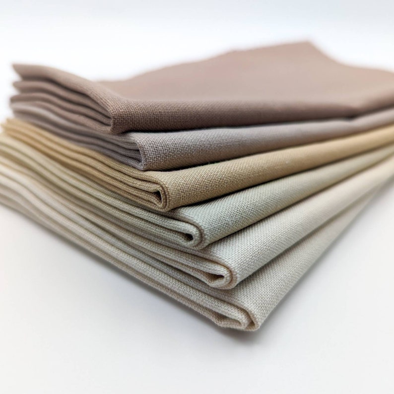 Cotton Linen Blend Fabric: Earth Tone Embroidery Craft Fabric - Etsy
