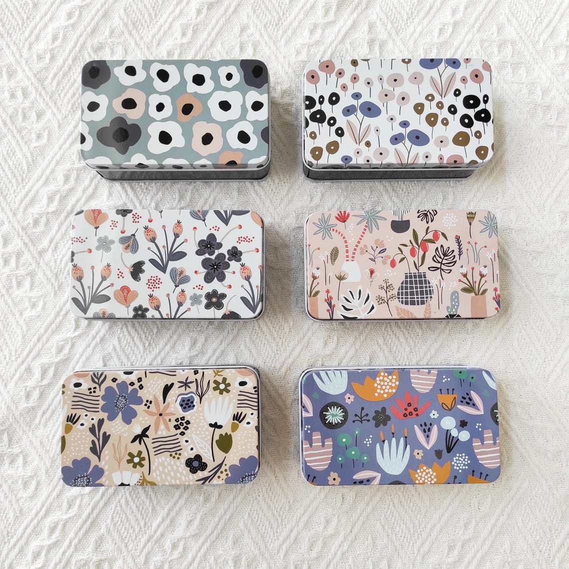 Portable Floral Tin Embroidery Tool Kit Organizer for On-the-go Sewing ...