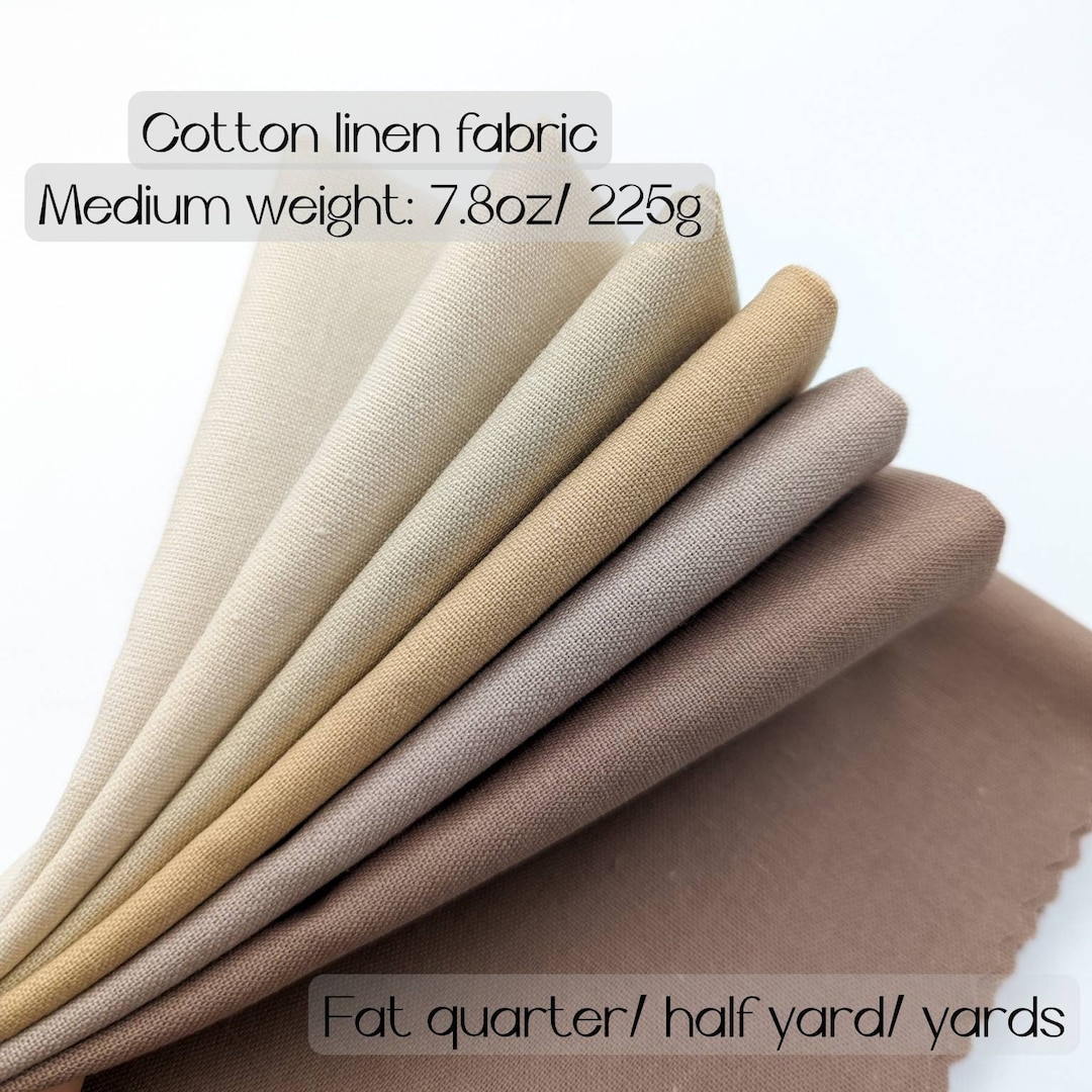 Cotton Linen Blend Fabric: Earth Tone Embroidery Craft Fabric - Etsy