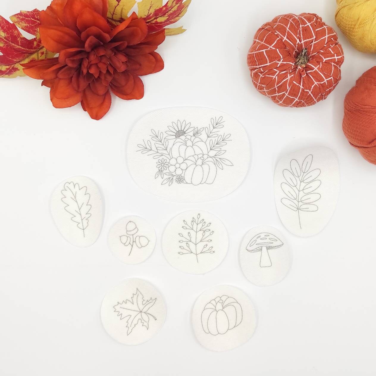 Fall Stick & Stitch Embroidery Patterns DIY Embroidery Floral - Etsy
