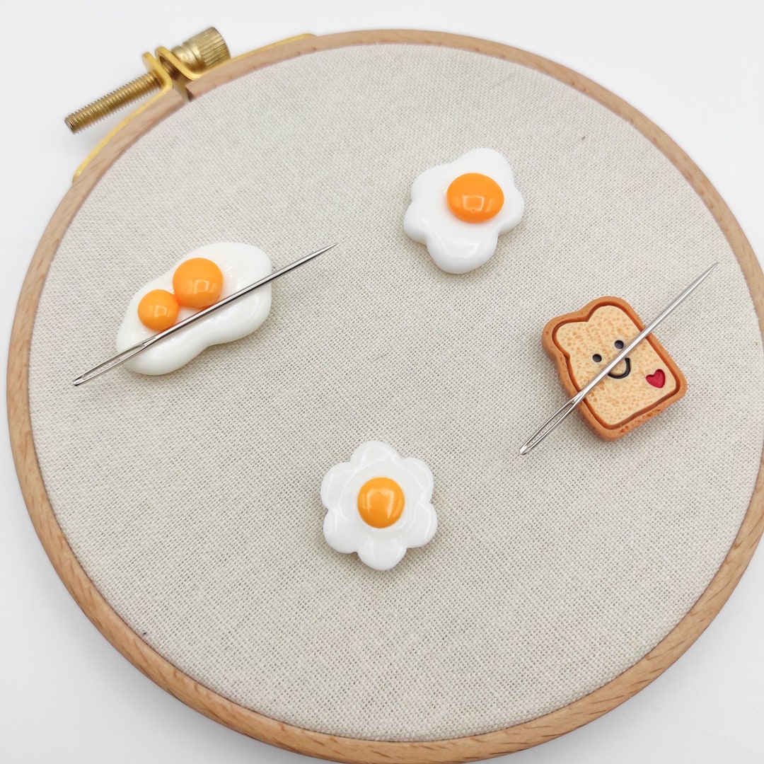 Toast and Egg Resin Needle Minders, Cute Needle Minders for Embroidery ...